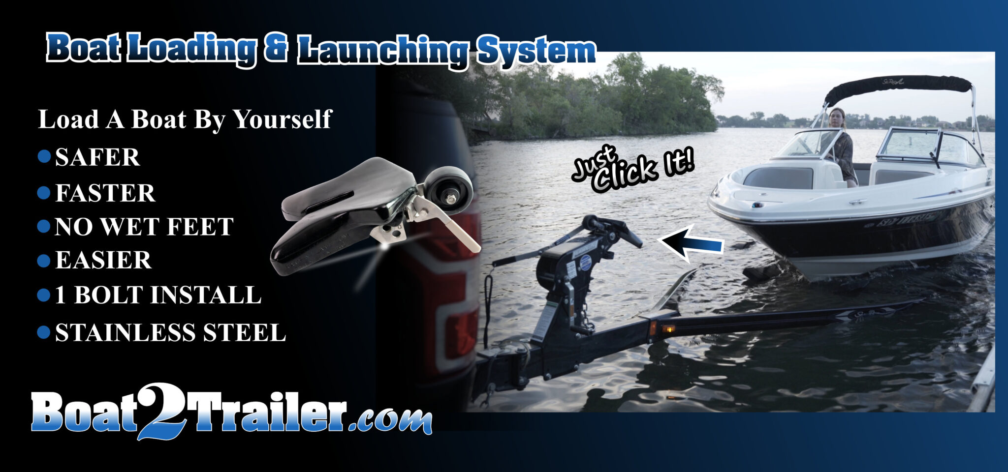 Boat2Trailer Clamp System - Boat loading and launching clamp
